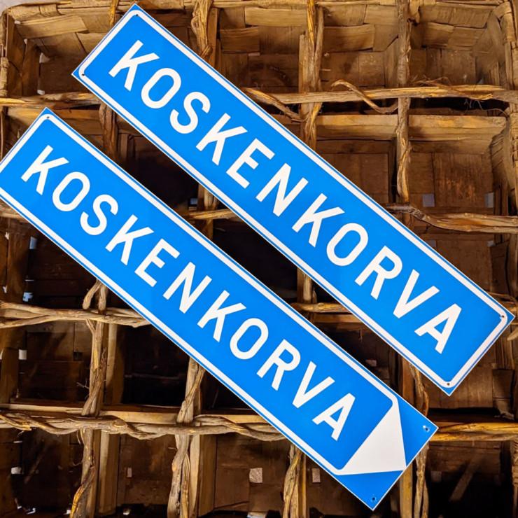 Koskenkorva kyltti – Koskenkorvan Trahteeri